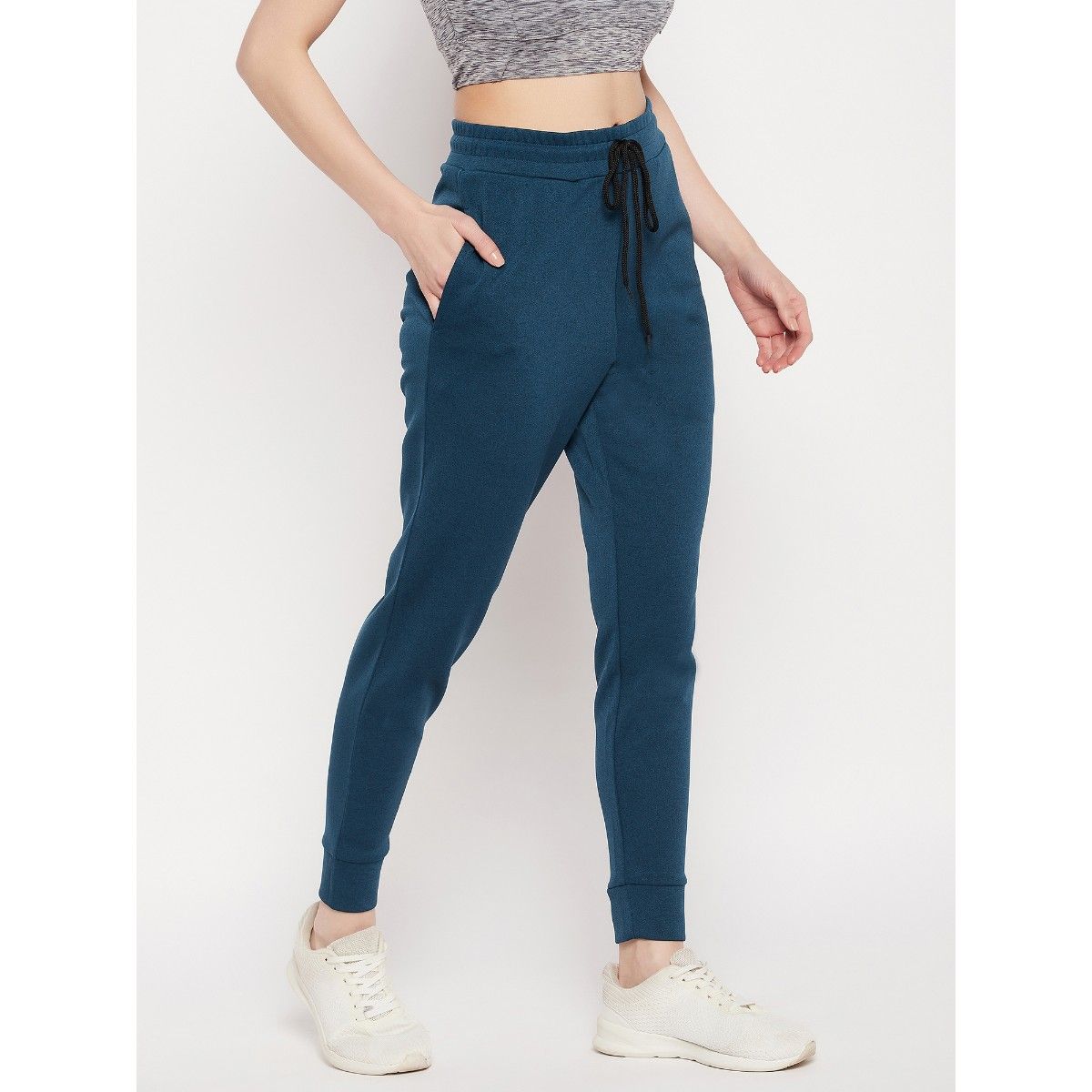 Buy Clovia Snug Fit Active Blue Joggers Blue Online