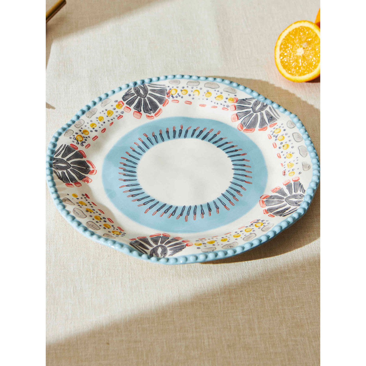 Buy Teal by CHUMBAK Pixel Shell Dinner Plate Online