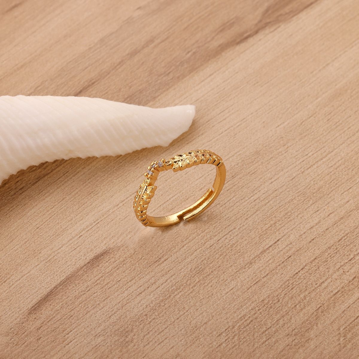 GIVA Sterling Silver Golden Crown of Pine Ring for Womens and Girls ...