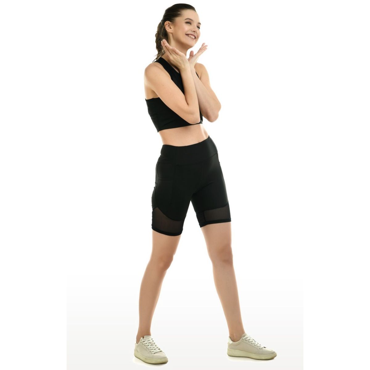 Buy Body Smith Active Mesh Cycling Shorts - Charcoal Black Online