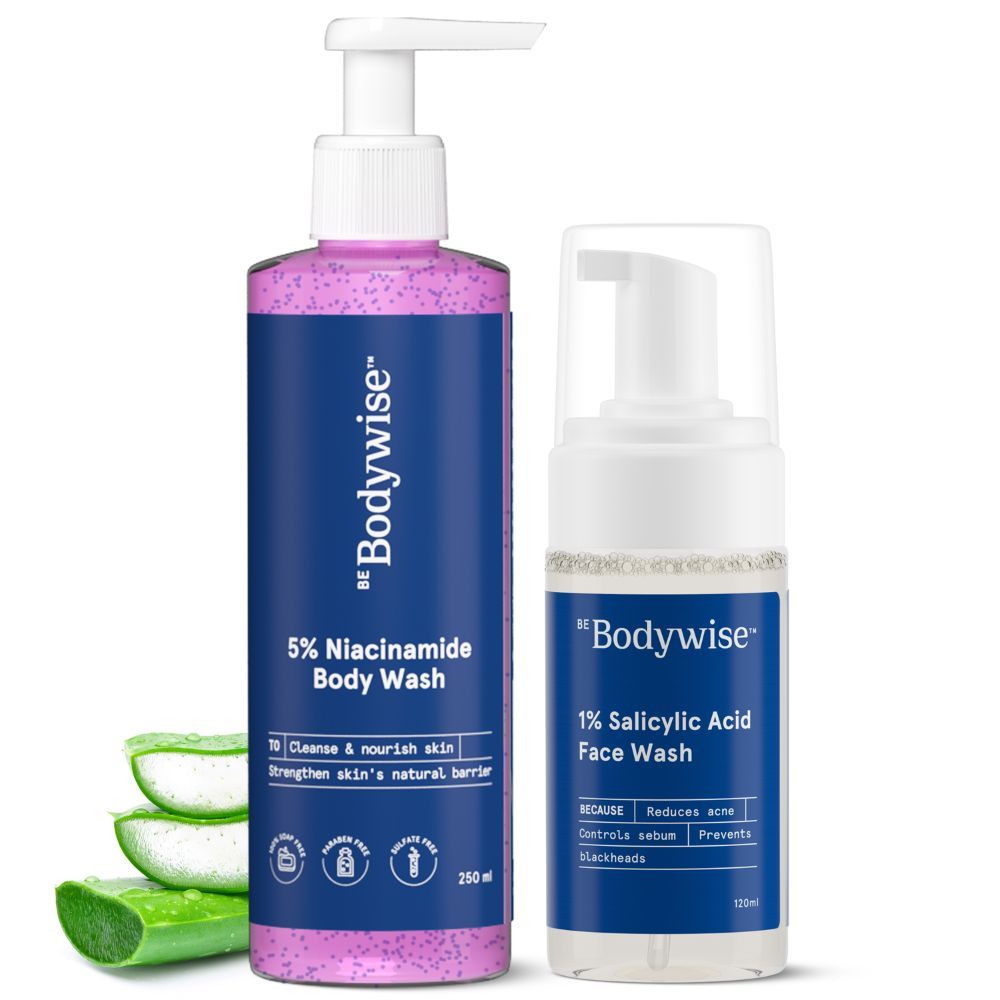 Be Bodywise 5% Niacinamide Body Wash + 1% Salicylic Acid Face Wash For ...