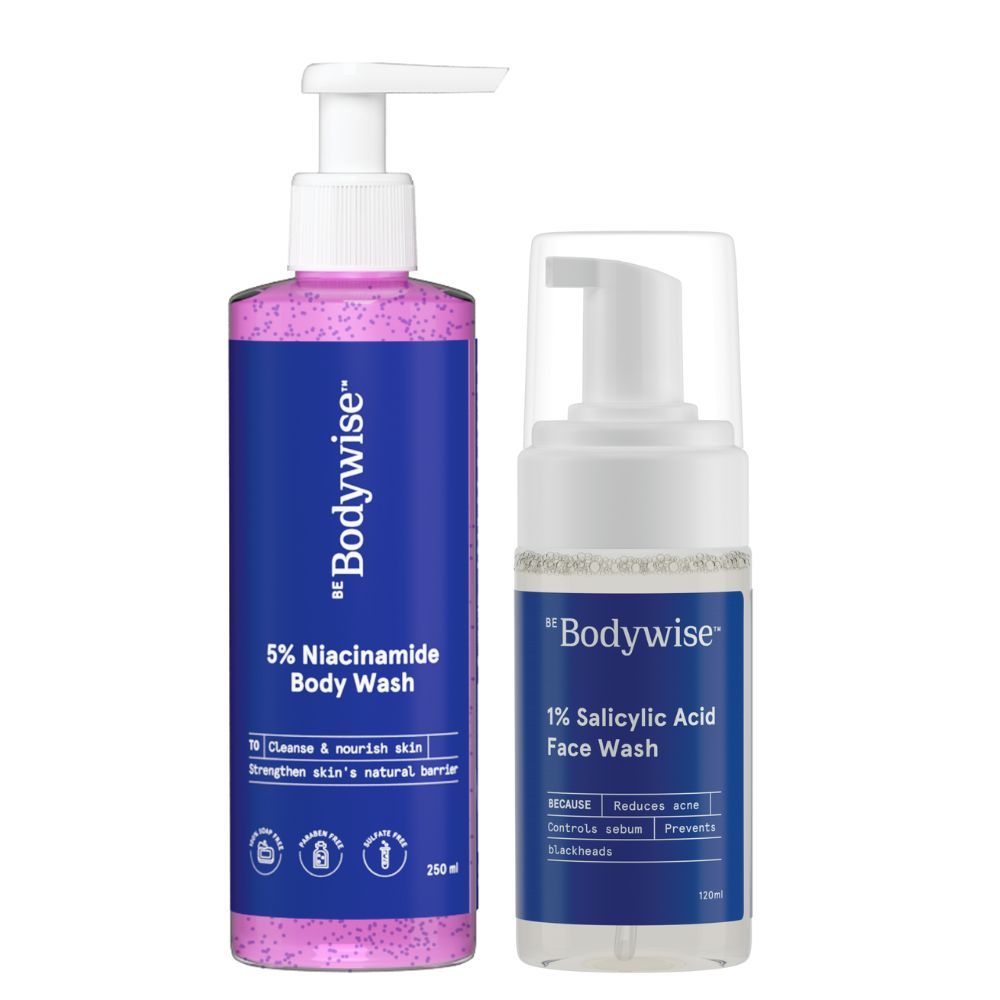 Be Bodywise 5% Niacinamide Body Wash + 1% Salicylic Acid Face Wash For ...