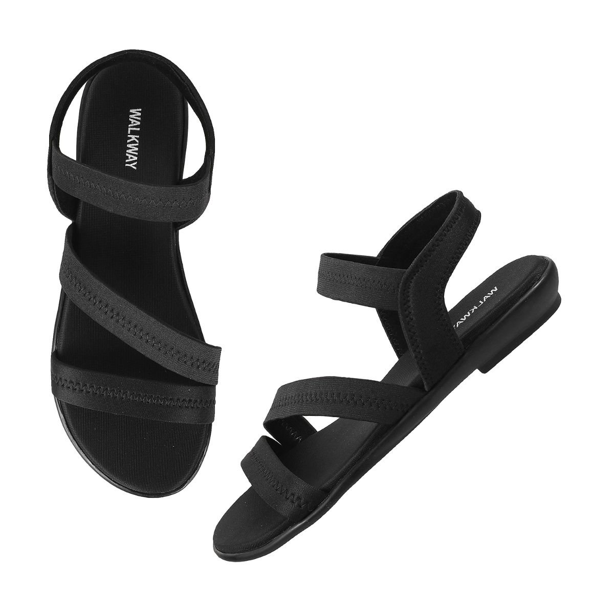 Buy Walkway Black Solid/plain Sandals Online
