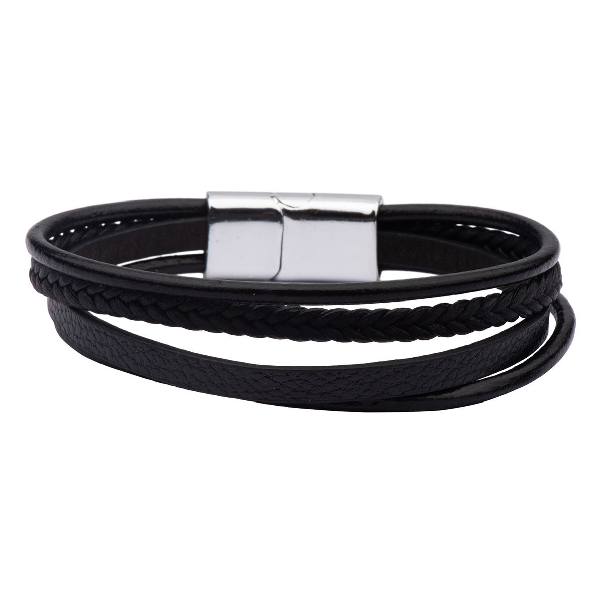 The Tie Hub Black Braided Wrist Band For Men: Buy The Tie Hub Black ...