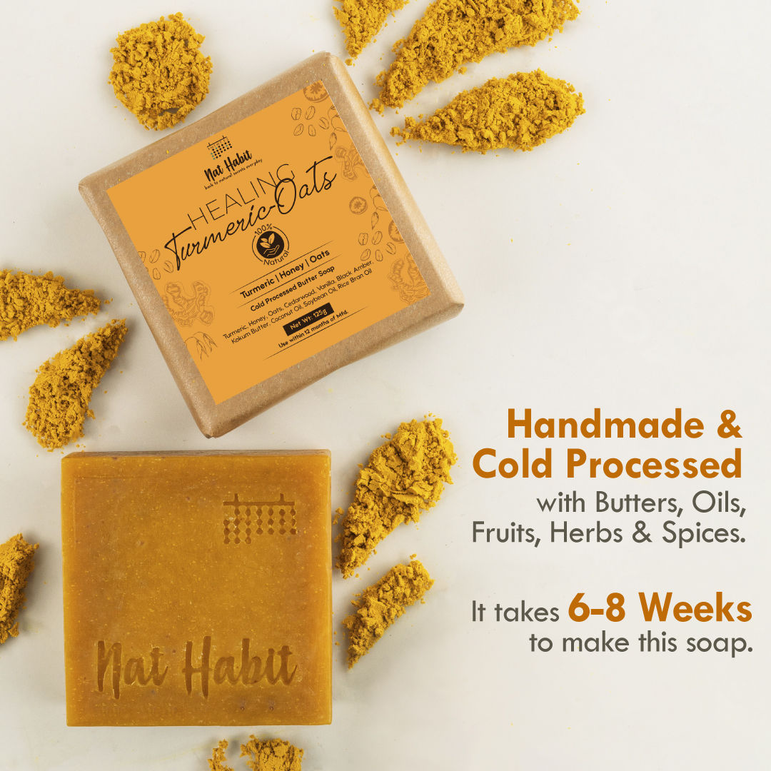 Buy Nat Habit Cold Process Turmeric Butter Bath Soap - Exfoliation, Acne, Skin Brightening ...