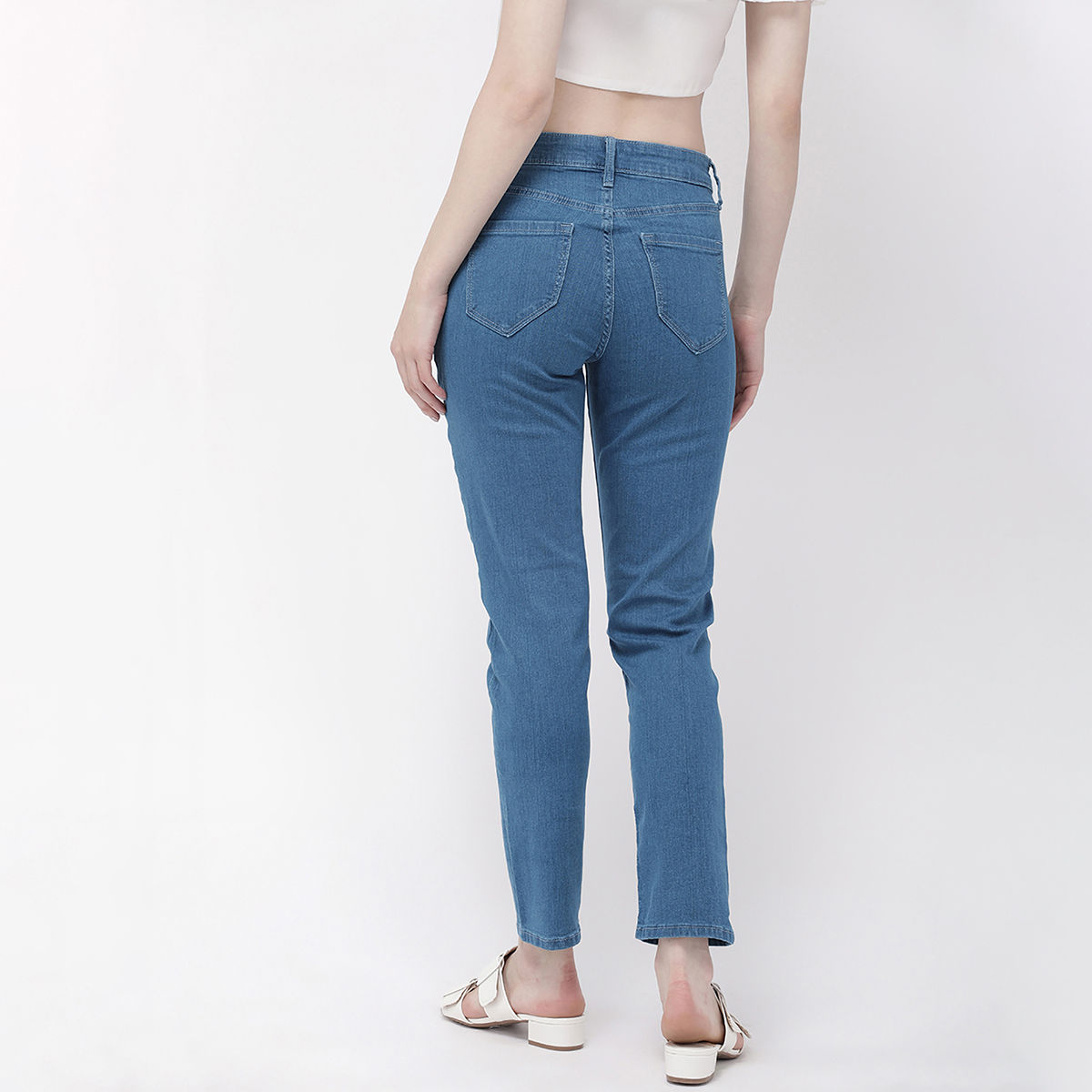 Go Colors Blue Denim Straight Fit Jeans (34): Buy Go Colors Blue Denim ...