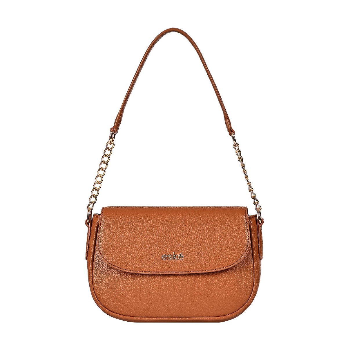 Buy Eske Adeline Tan Solid Vegan Leather Shoulder Bag Online