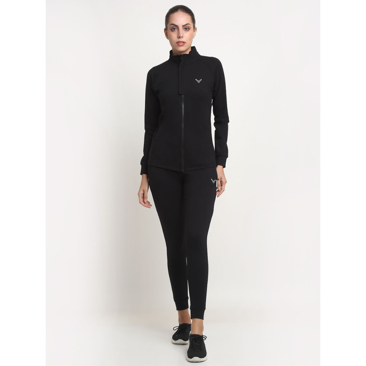 Buy INVINCIBLE Black Women's Luxury Cotton Tracksuit (Set of 2) Online