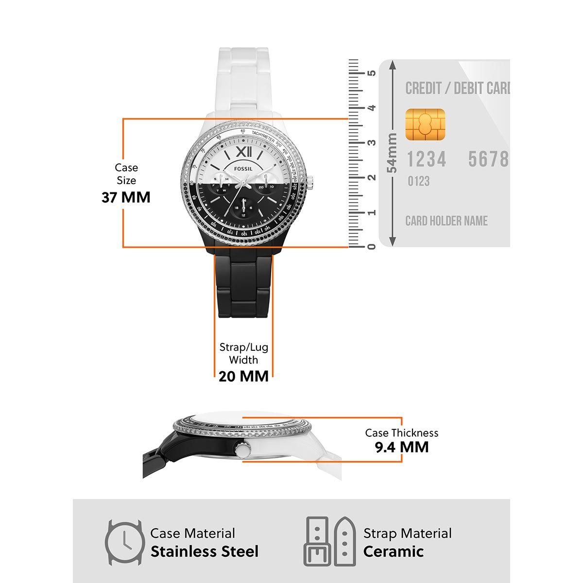 Buy Fossil Stella Two Tone Watch CE1118 Online