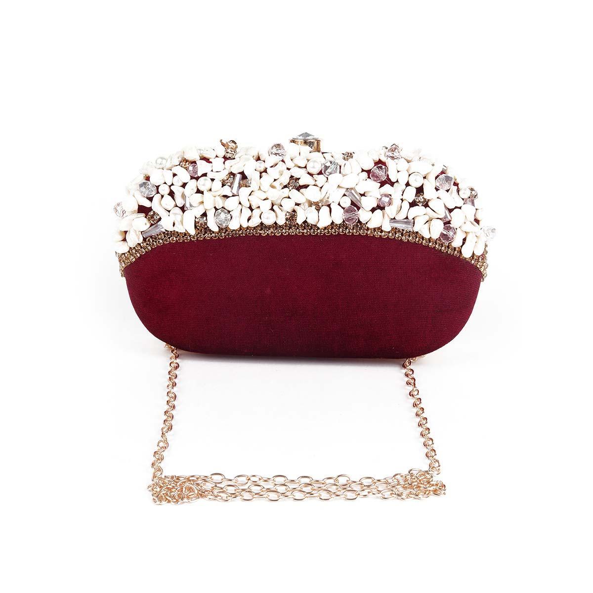 Buy Odette Awe-Inspiring Maroon Clutch Bag Online