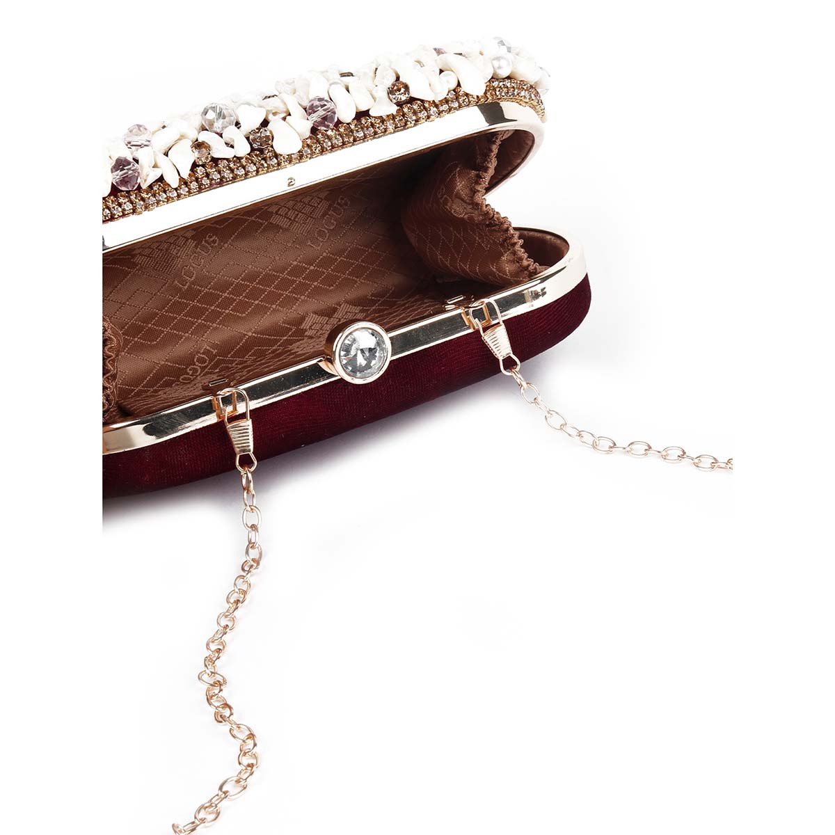 Buy Odette Awe-Inspiring Maroon Clutch Bag Online