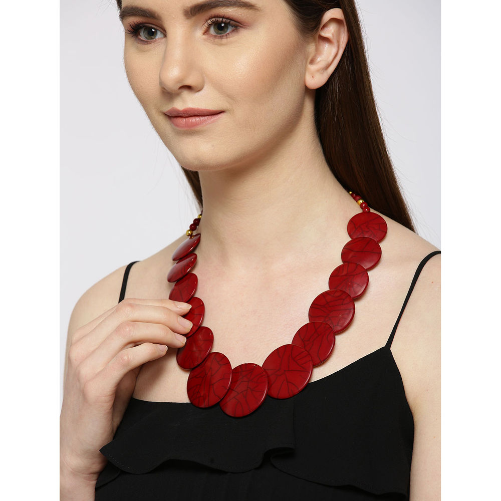 Carlton London Maroon Textured Necklace: Buy Carlton London Maroon ...