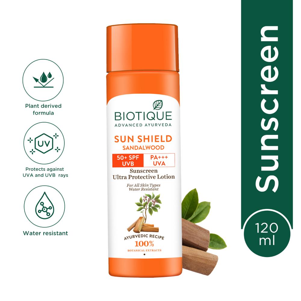 Buy Biotique Bio Sun Shield Sandalwood Ultra Protective Face Lotion SPF ...