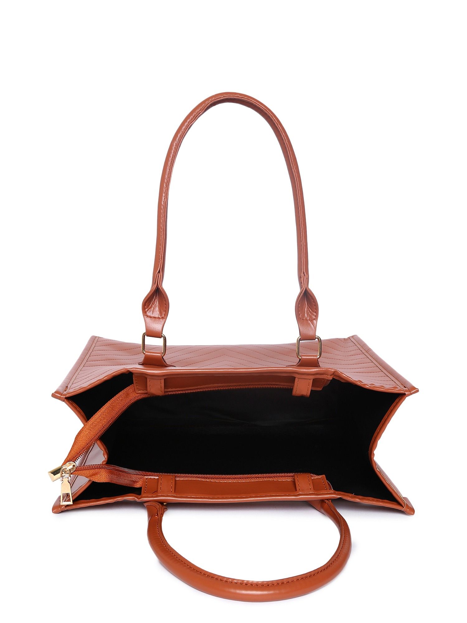 Buy Haute Sauce Women Tan Textured Pu Structured Shoulder Bag Online
