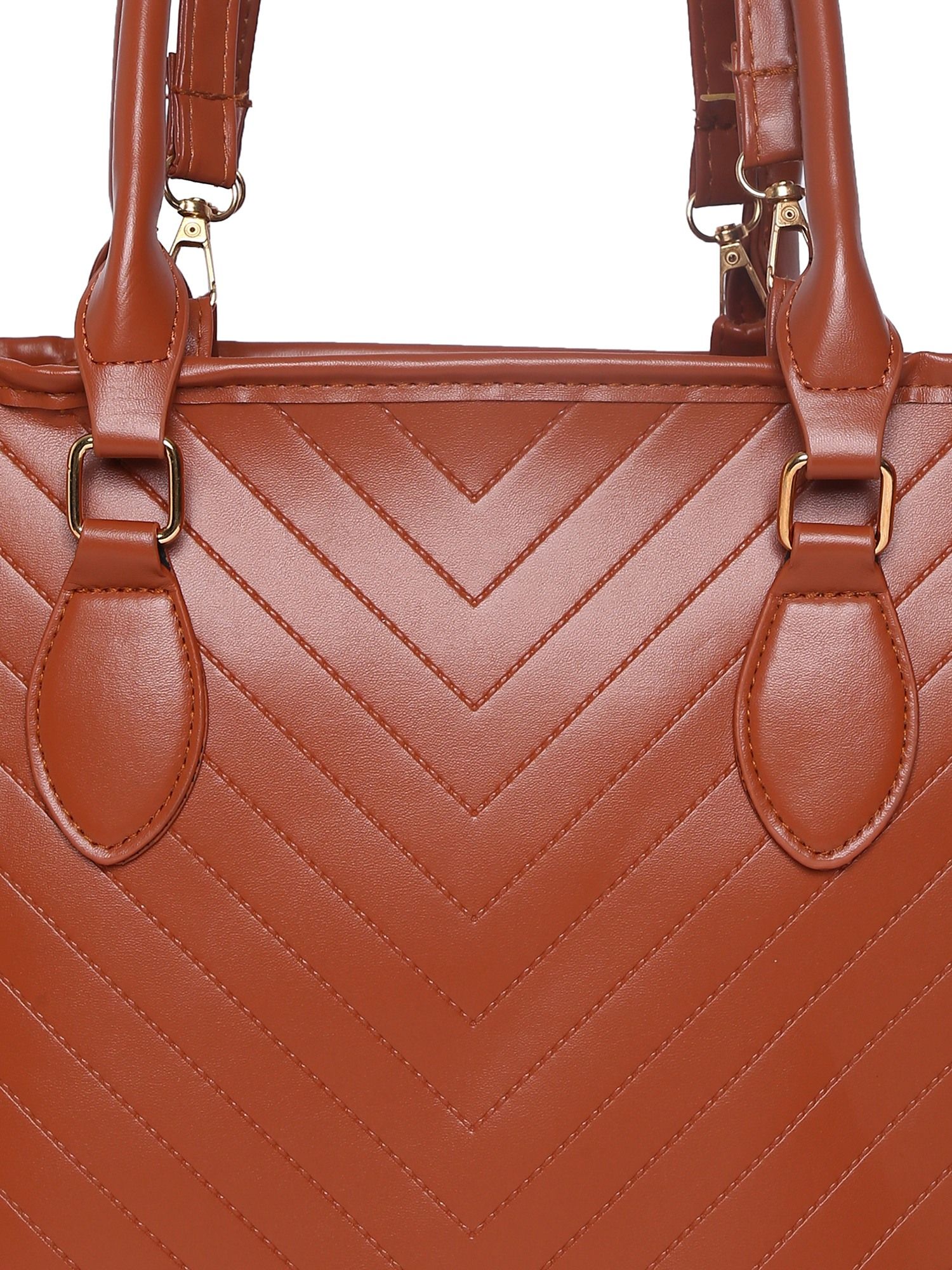 Buy Haute Sauce Women Tan Textured Pu Structured Shoulder Bag Online
