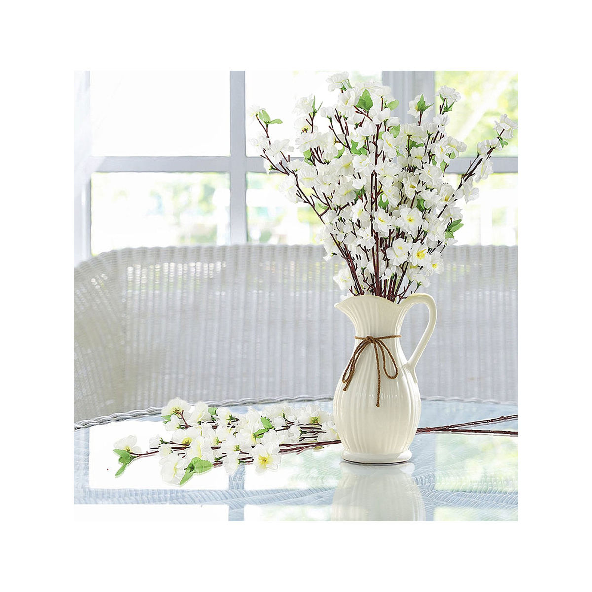 Fourwalls Artificial Cherry Blossom Flower Sticks for Home Decor (85 cm ...