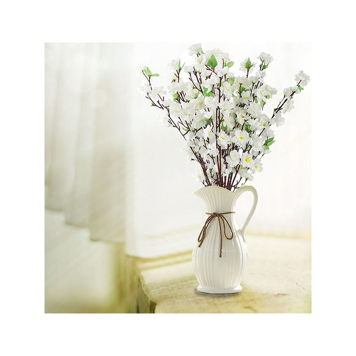 Fourwalls Artificial Cherry Blossom Flower Sticks for Home Decor (85 cm ...