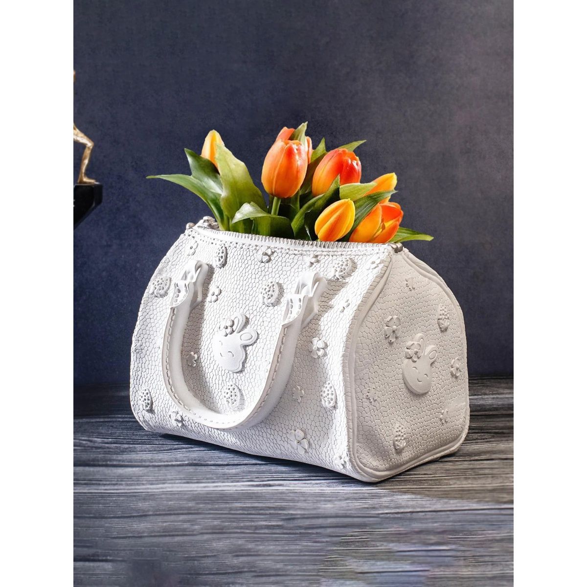 Buy Smokey Cocktail French Couture Bag Vase White Online