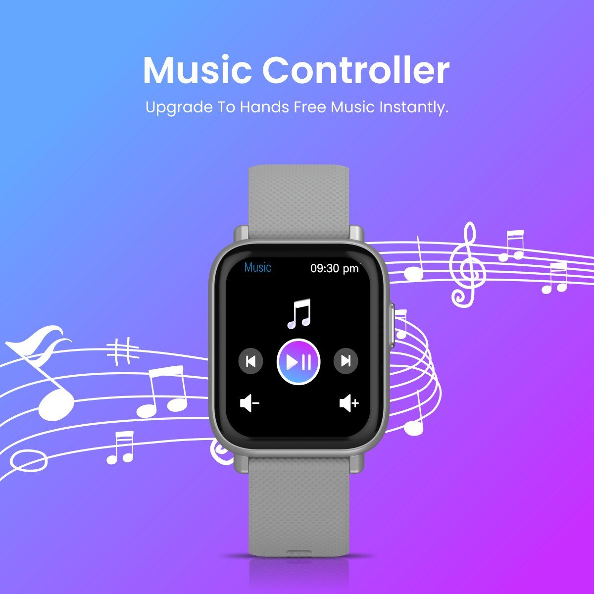 Buy Portronics Kronos X1 Smart Watch Full Touch 1.7" Screen, BP & Heart Rate Monitor (Grey) Online