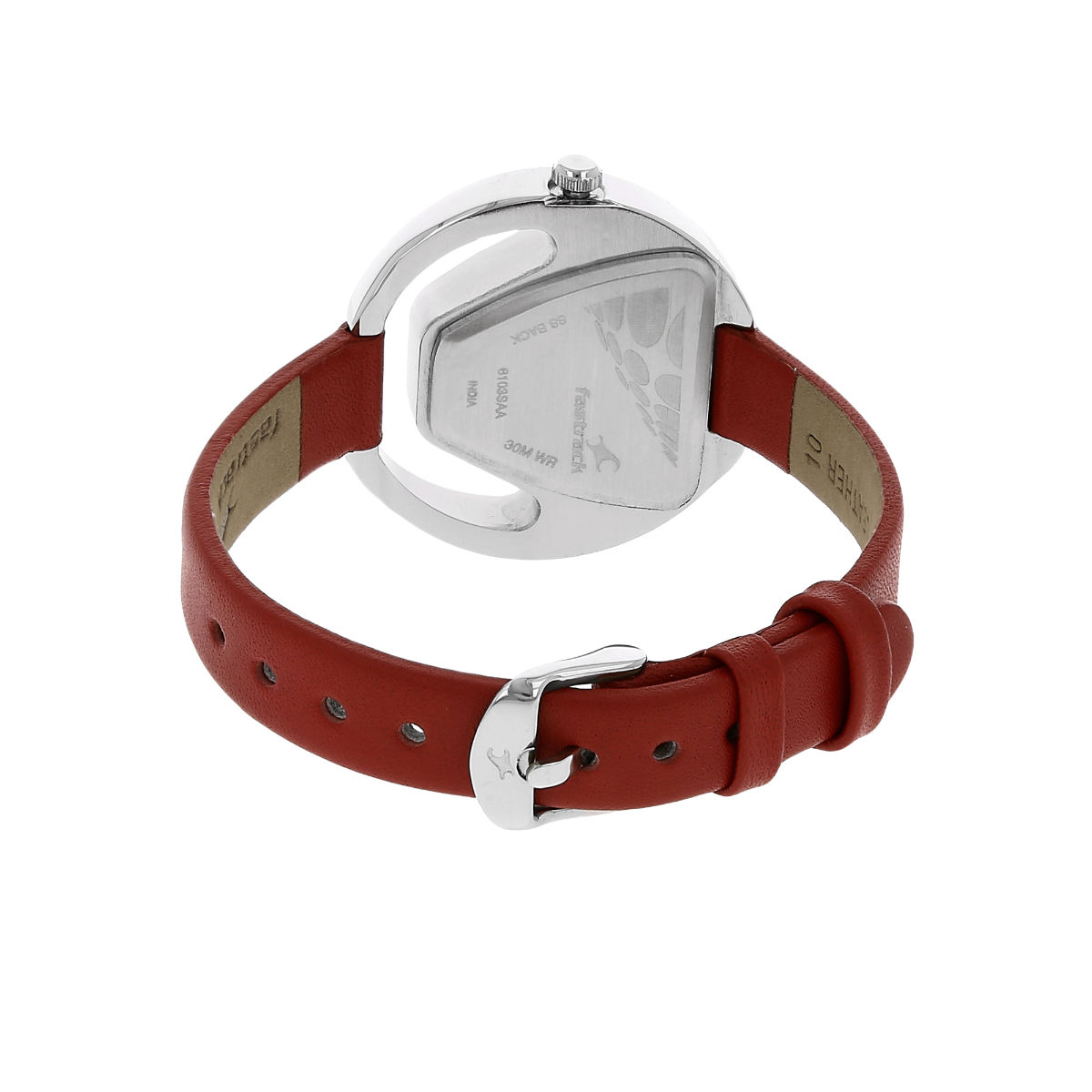 Fastrack Silver Dial Maroon Leather Strap Watch: Buy Fastrack Silver ...