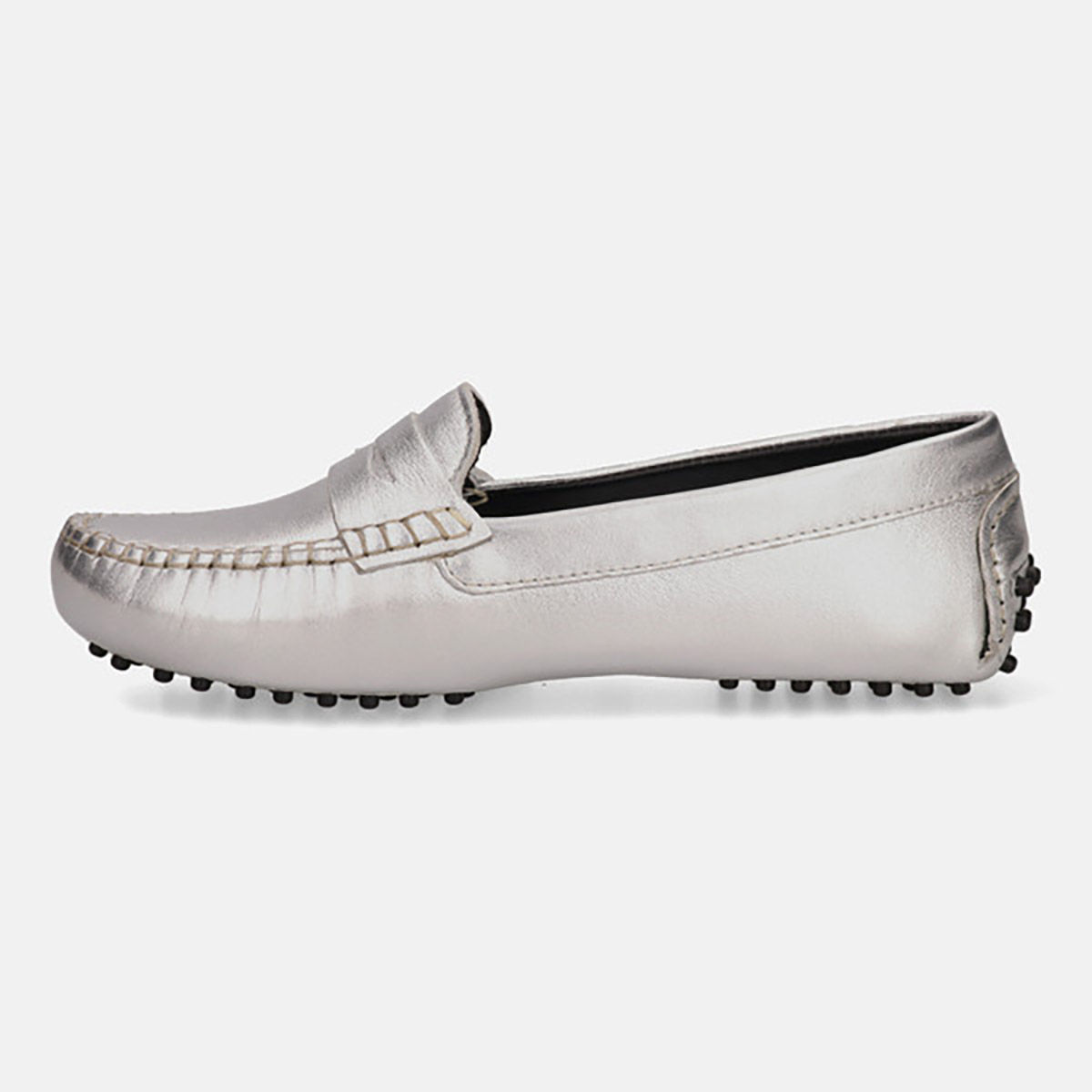 Buy Bagatt Lilly Silver Womens Leather Slip On Loafers Online