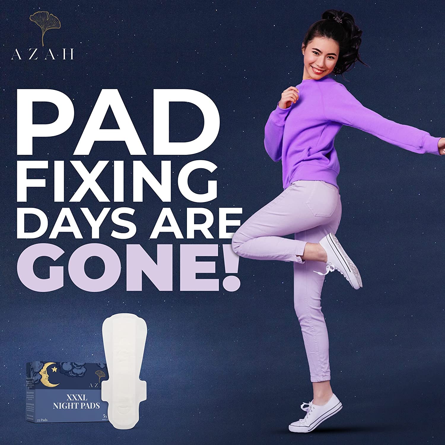 Azah Ultra Soft Organic Sanitary Pads XXXL Size - Pack of 25: Buy Azah ...