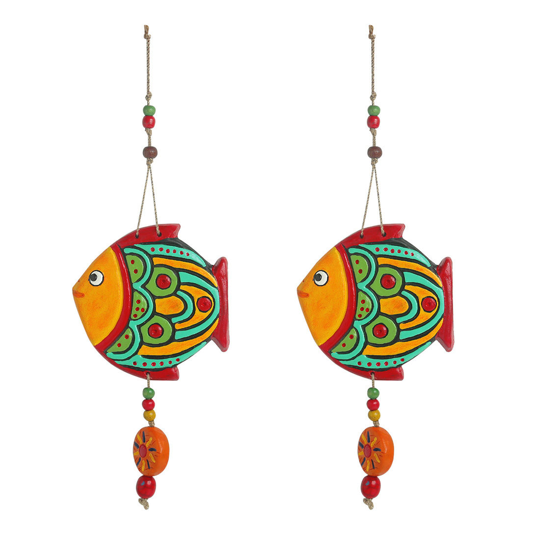 Buy ExclusiveLane The Fish Duo' Handmade Decorative Wall Hanging In ...