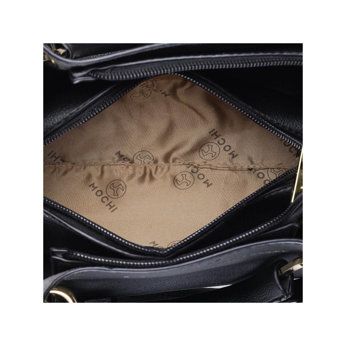 Buy Mochi Black Solid Handbag And Pouch Online