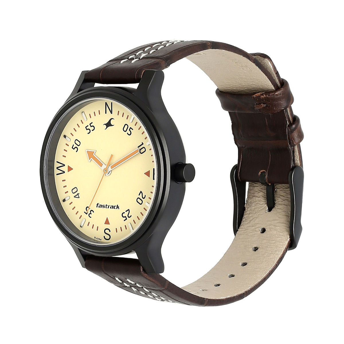 Buy Fastrack Road Trip Yellow Dial Leather StrapWatch Online