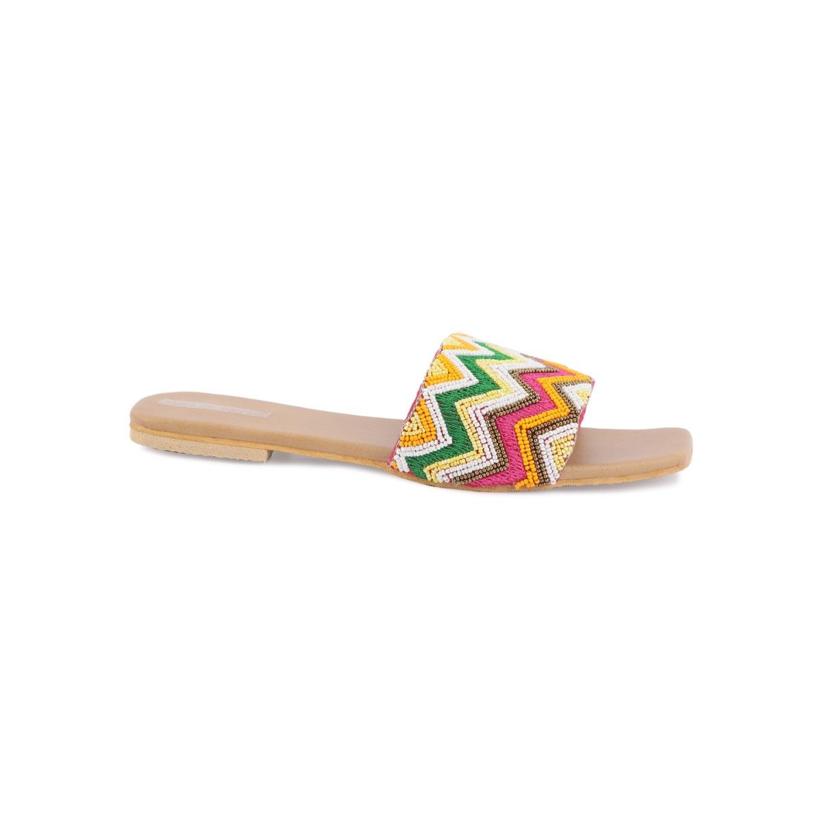 GLAM STORY Women Multi Coloured Small Moti Work Sliders: Buy GLAM STORY ...