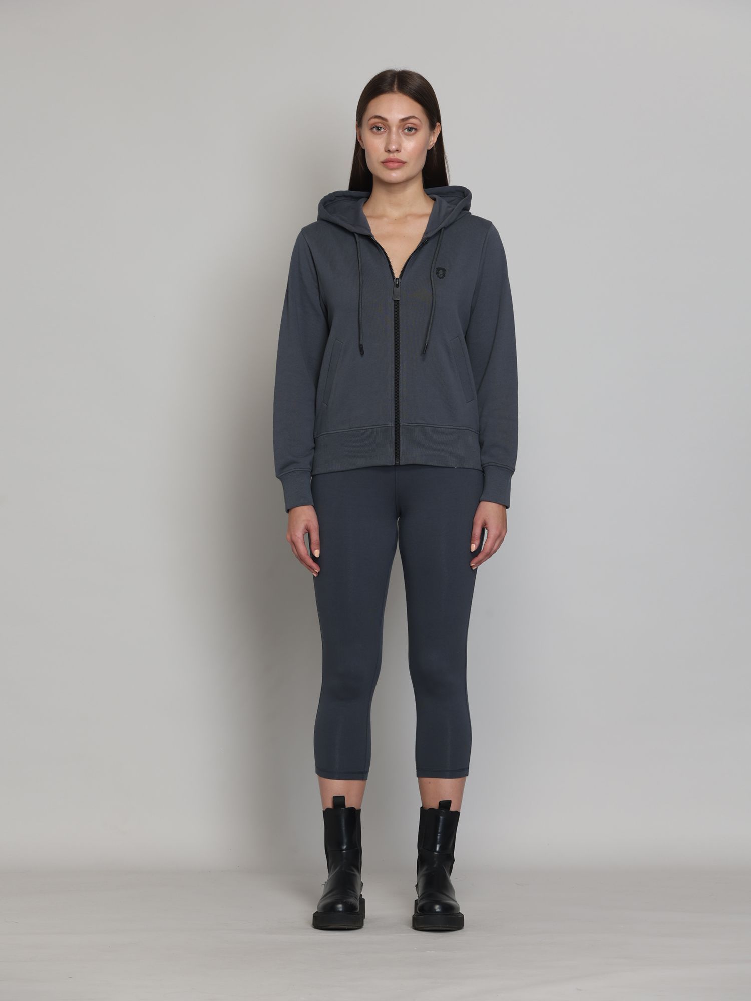 Buy Muvazo Shades Of Grey Zipper Jacket Online