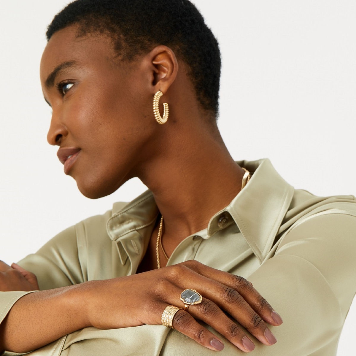 Accessorize London Dfg Country Retreat Gold Encased Stone Ring: Buy ...