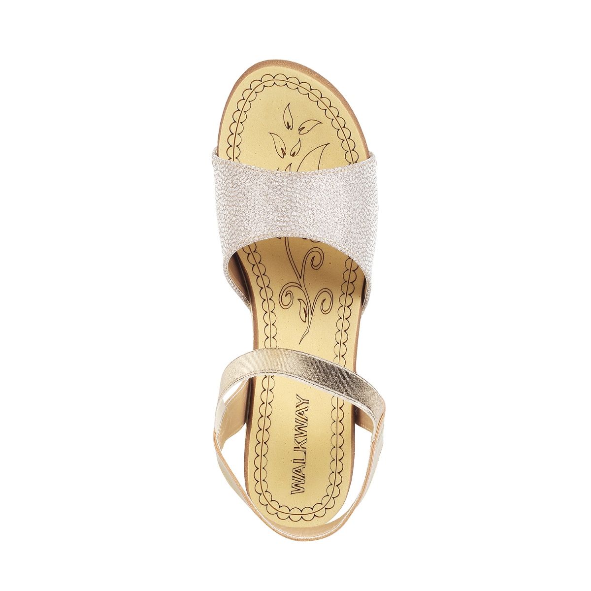 Walkway Gold Textured Wedges: Buy Walkway Gold Textured Wedges Online ...