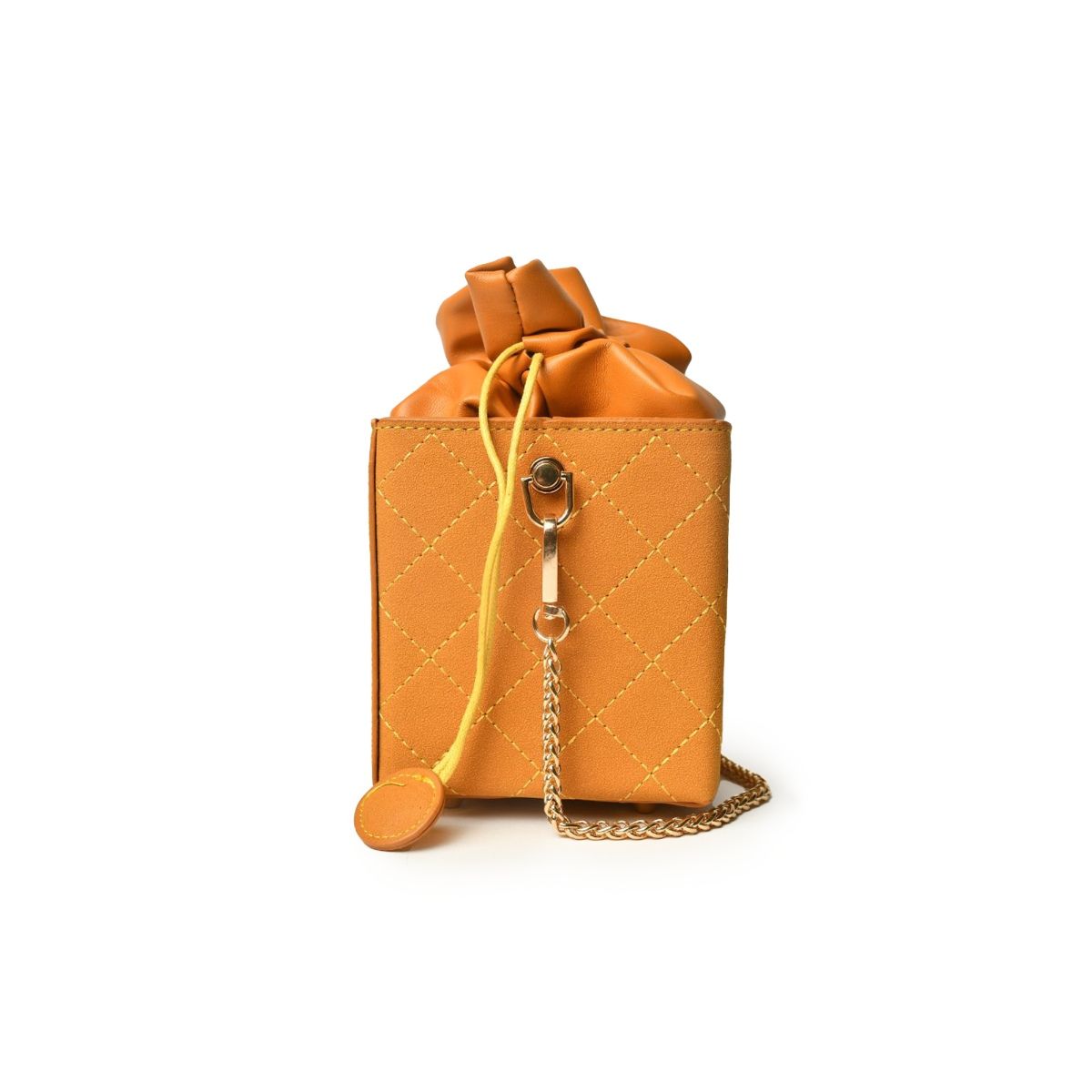 Buy Inkmilan Yellow Kristy Box Bag for Women Online