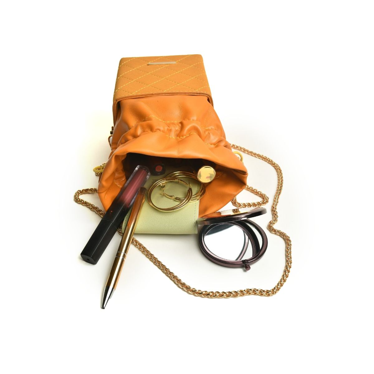 Buy Inkmilan Yellow Kristy Box Bag for Women Online