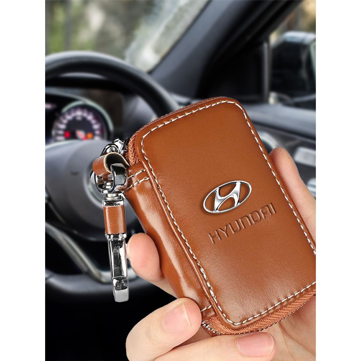 Inkmilan Hyundai Brown Keyzen Car Key Case: Buy Inkmilan Hyundai Brown ...