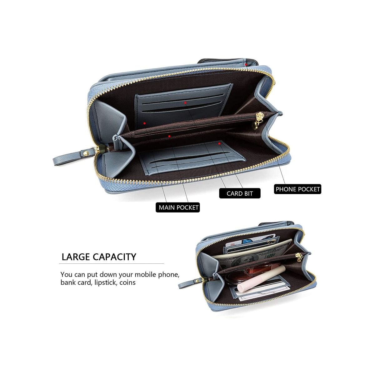 Buy Inkmilan Blue Lightweight Crossbody Bag Online