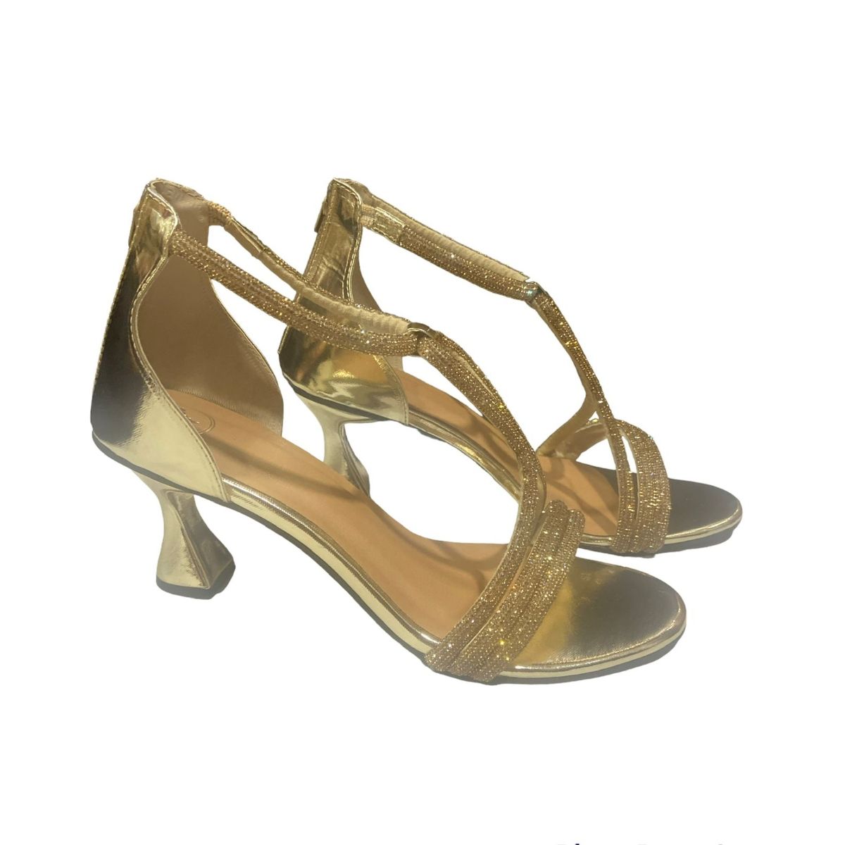 Sana K Luxurious Footwear Gold Elle Crisscross String Heel Sandals: Buy ...