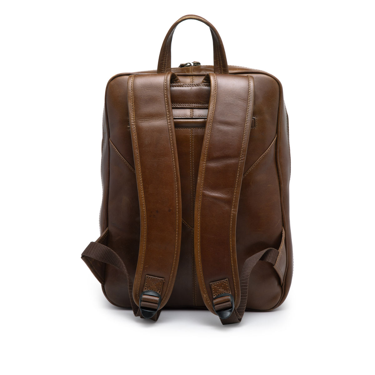 Buy Teakwood Unisex Tan Brown Solid Medium Leather Backpack Online
