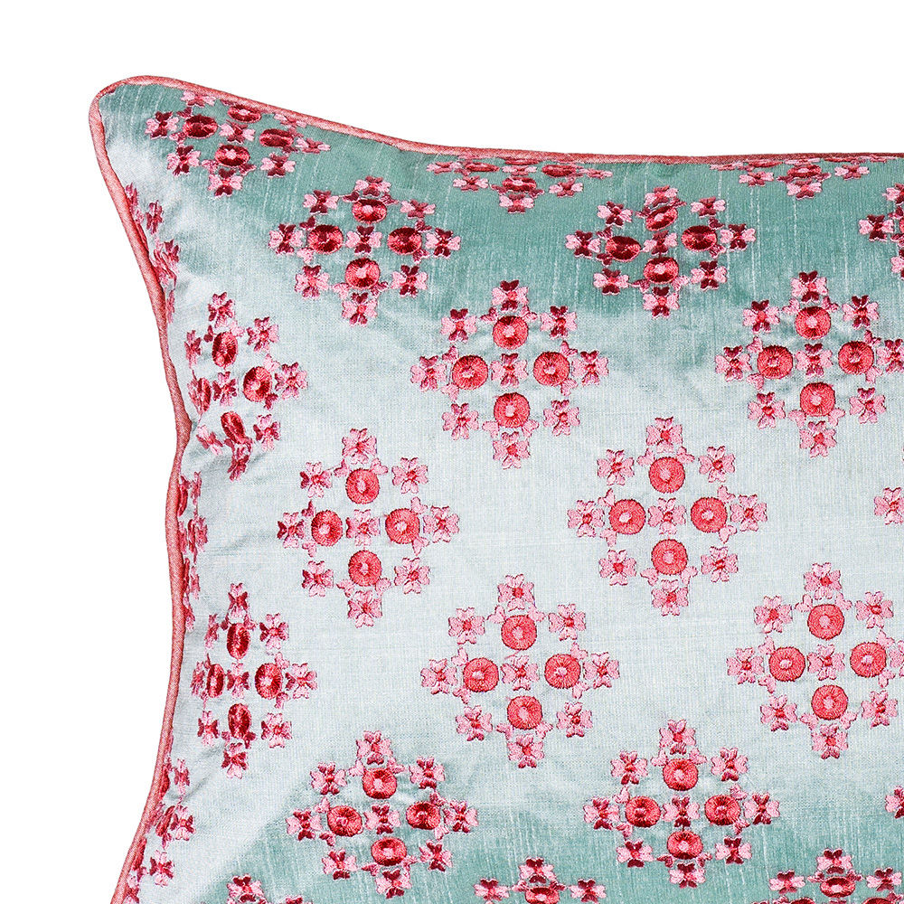 Pure Home + Living Pink Floral Embroidered Crosslay Cushion Cover: Buy ...