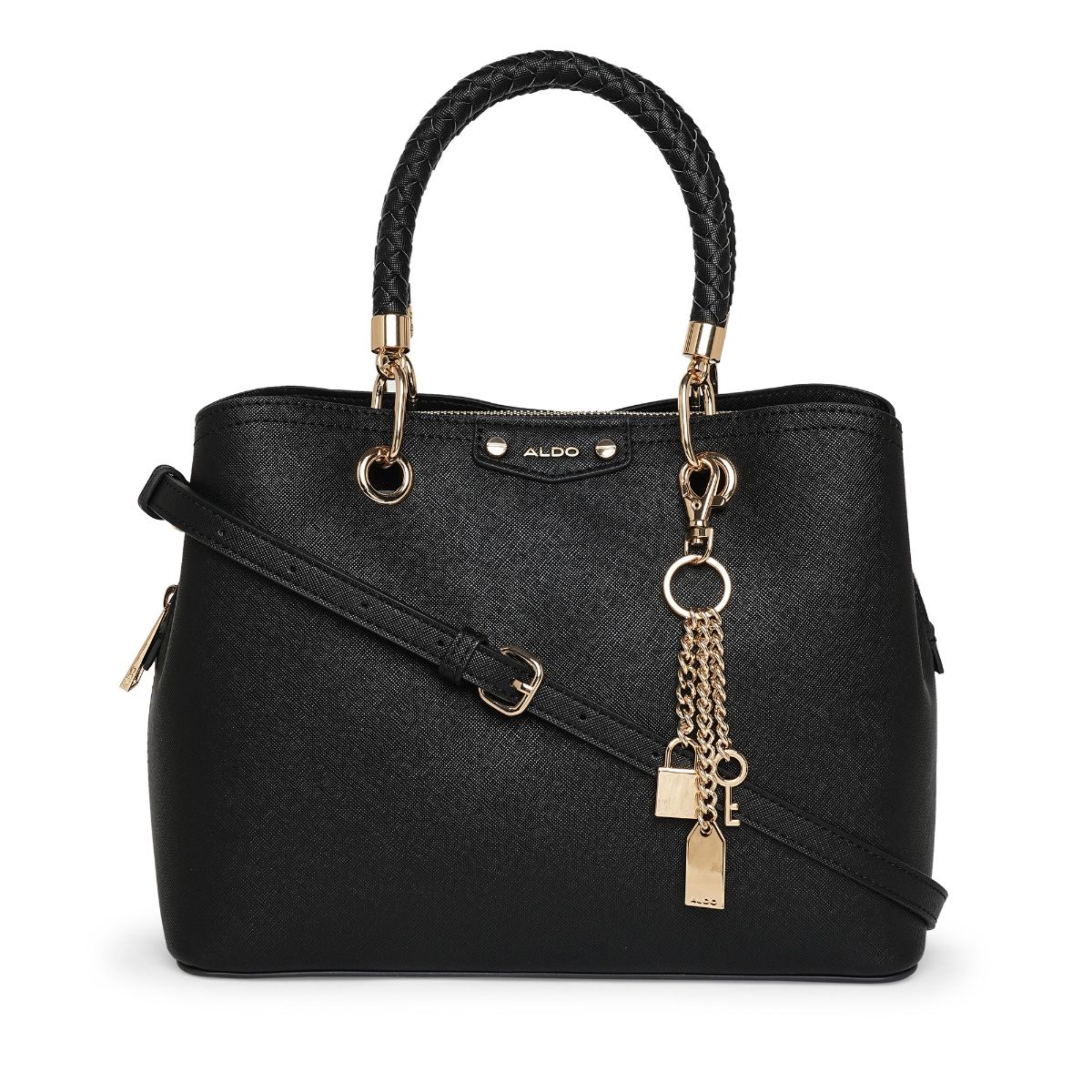 Buy Aldo Black Synthetic Women Satchel Online