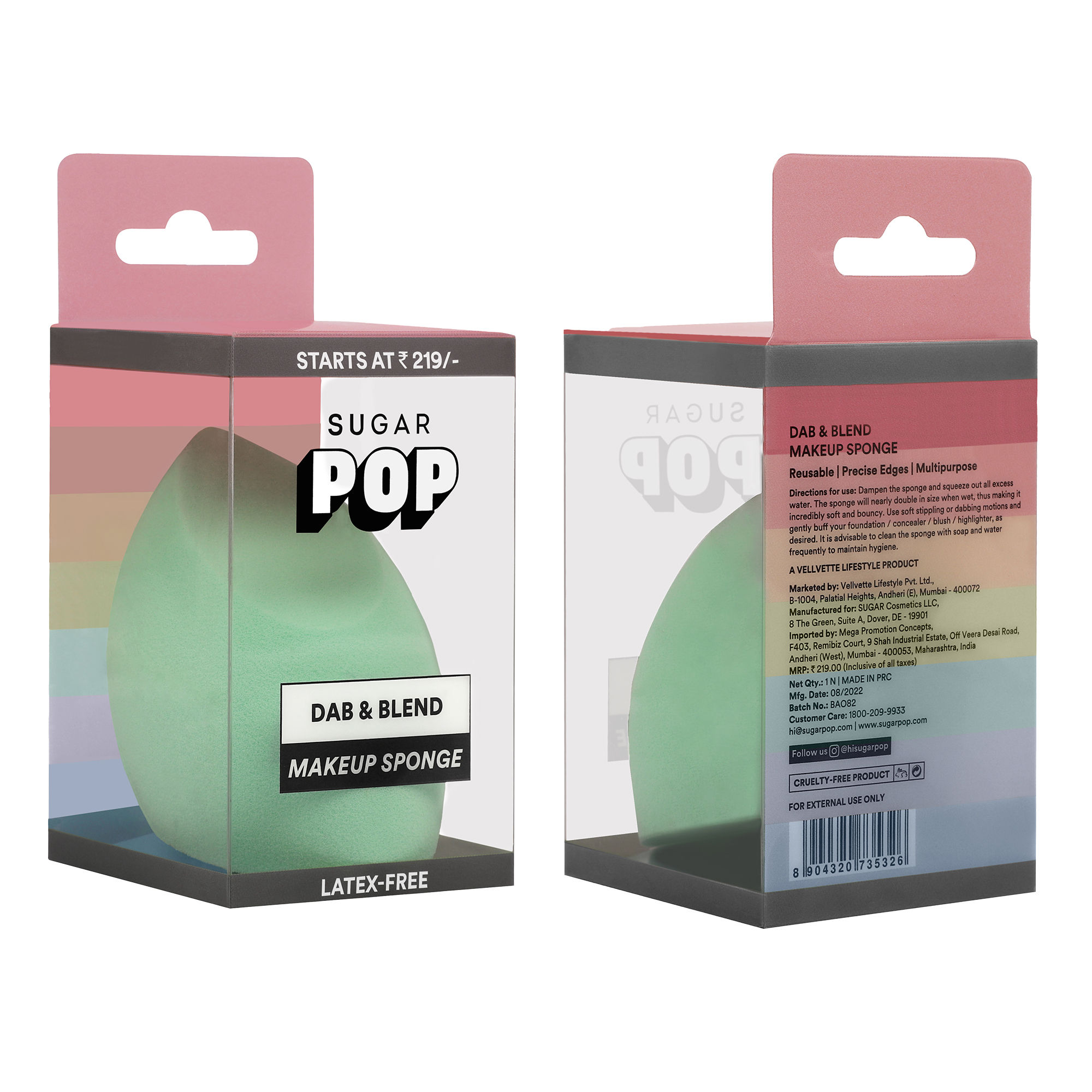 Buy SUGAR POP Dab & Blend Beauty Makeup Sponge Online