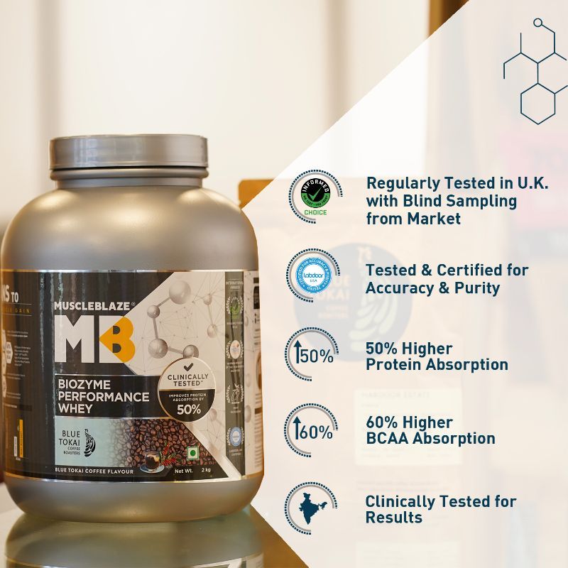 MuscleBlaze Biozyme Performance Whey Protein - Blue Tokai Coffee: Buy ...