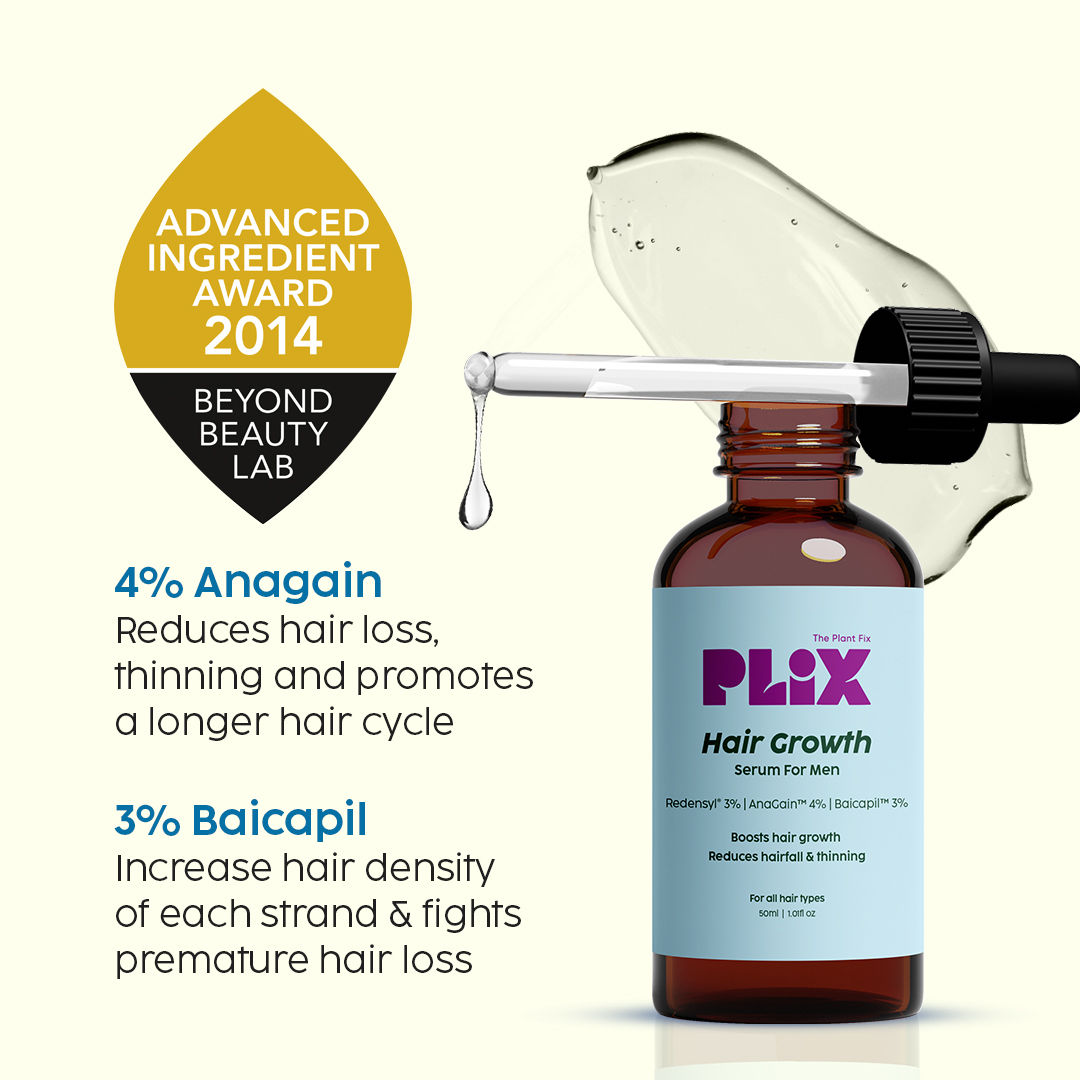 PLIX 3% Redensyl Hair Growth Serum with 4% Anagain & 3% Baicapil ...