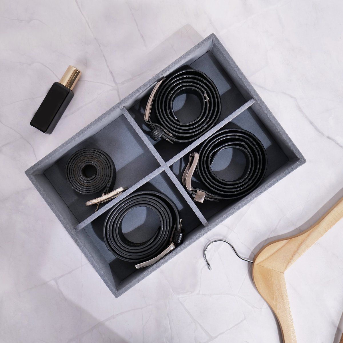 Buy La Trove Luxury Velvet 4 Slot Belt Tray Display Of Premium Big ...