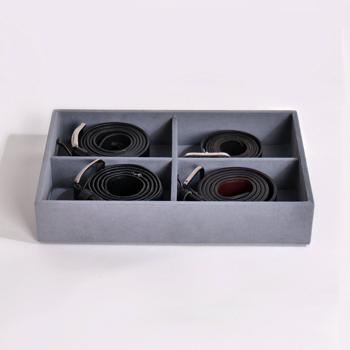 Buy La Trove Luxury Velvet 4 Slot Belt Tray Display Of Premium Big ...