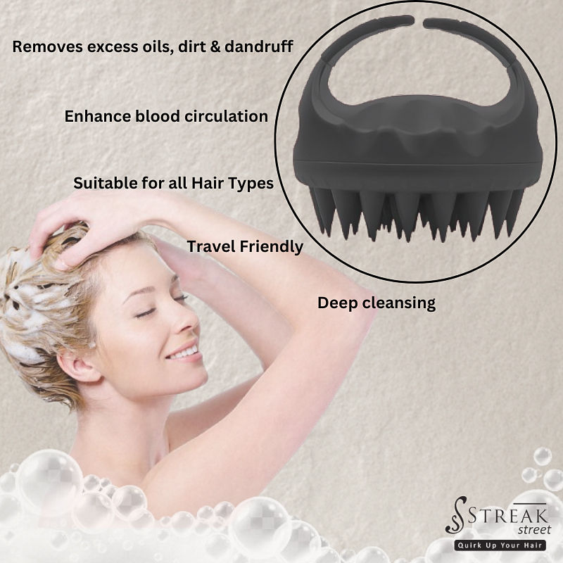 Buy Streak Street Pro Silicone Hair Scalp Massager & Shampoo Brush ...