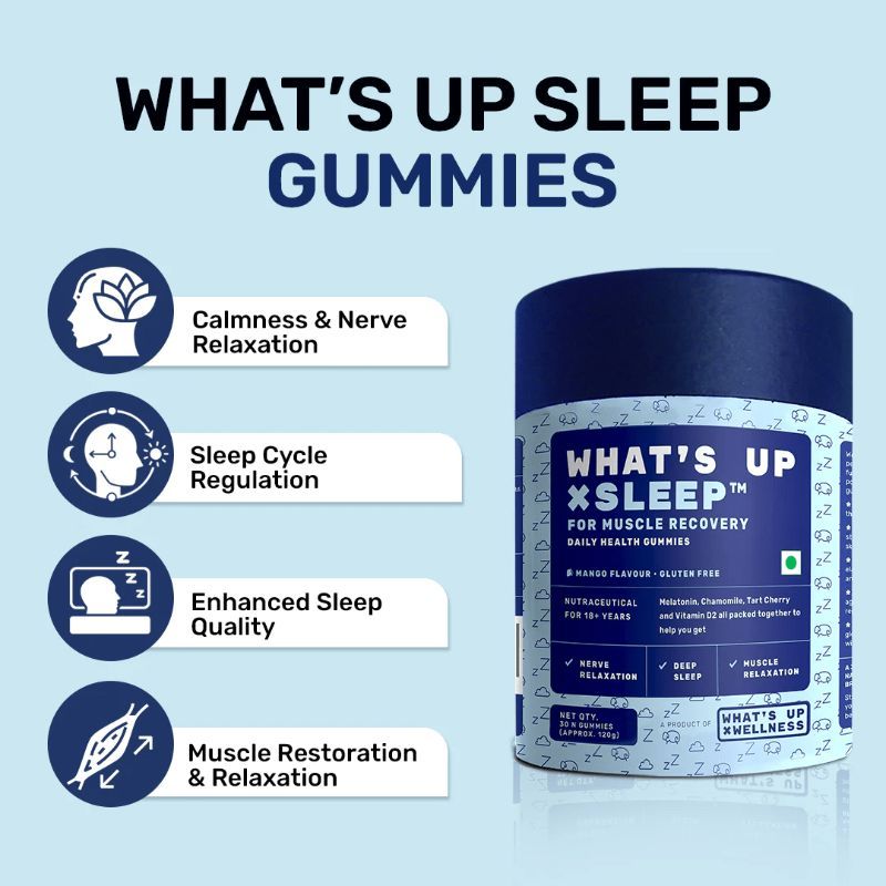 What's Up Wellness Sleep Gummy For Muscle Recovery (Pack Of 3): Buy ...