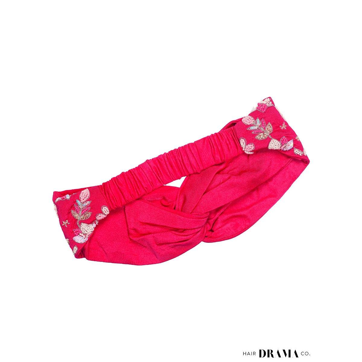 Buy Hair Drama Co. Blossom Embellished Hair Band for Women Hot Pink Online