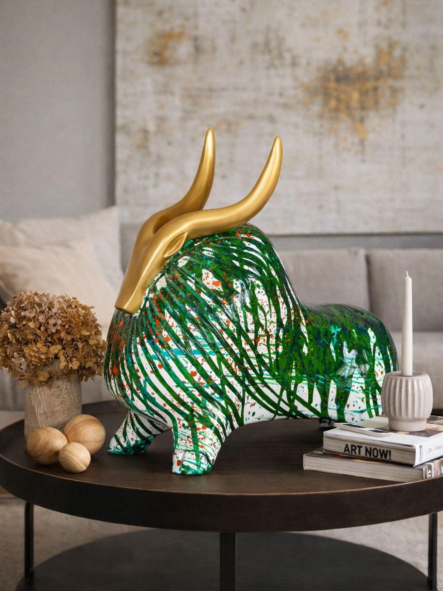 Buy Smokey Cocktail Painted Yak Sculpture Online